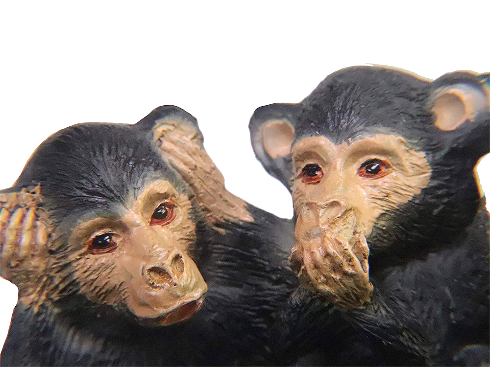 See No Evil, Hear No Evil, Speak No Evil Adorable CHIMPANZEE Figurine ...