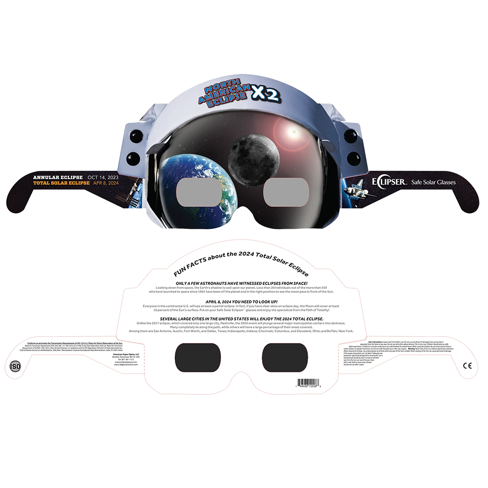 Solar Eclipse Glasses - ISO Certified Safe - Cardboard ('Astro Helmet ...