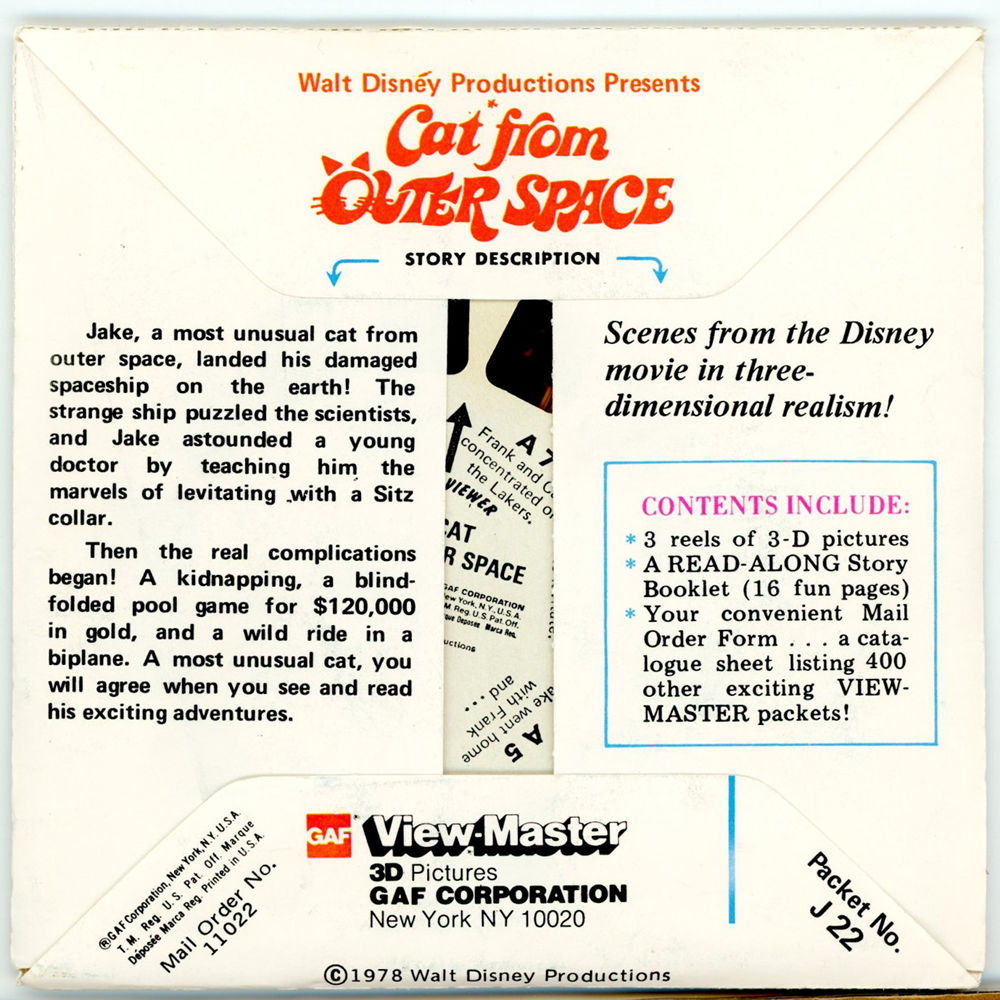 ViewMaster - Cat From Outer Space - J22 - Vintage Classic - 3 Reel Pac ...