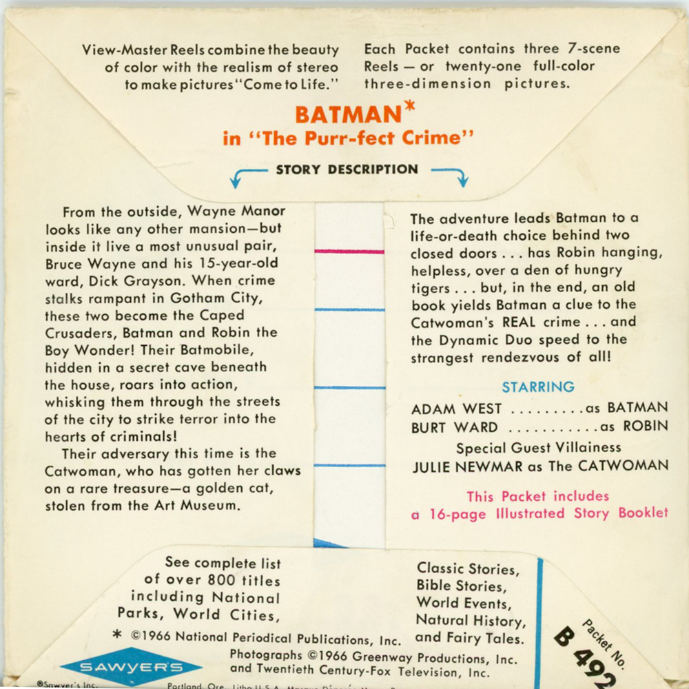 ViewMaster - Batman - Vintage Classic - 3 Reel Packet - 1960s Views ...