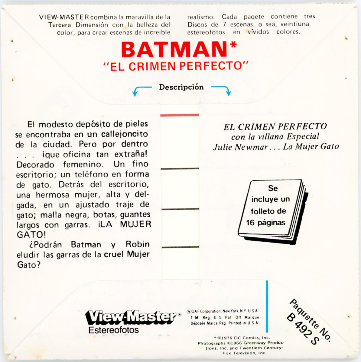 ViewMaster Batman - B492 - Vintage Classic - 3 Reel Packet - 1970s Vie ...
