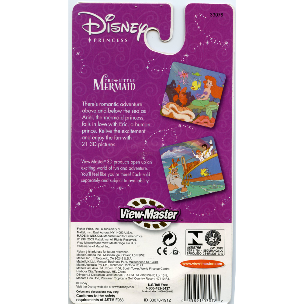 Little Mermaid - ViewMaster 3 Reel on Card – worldwideslides